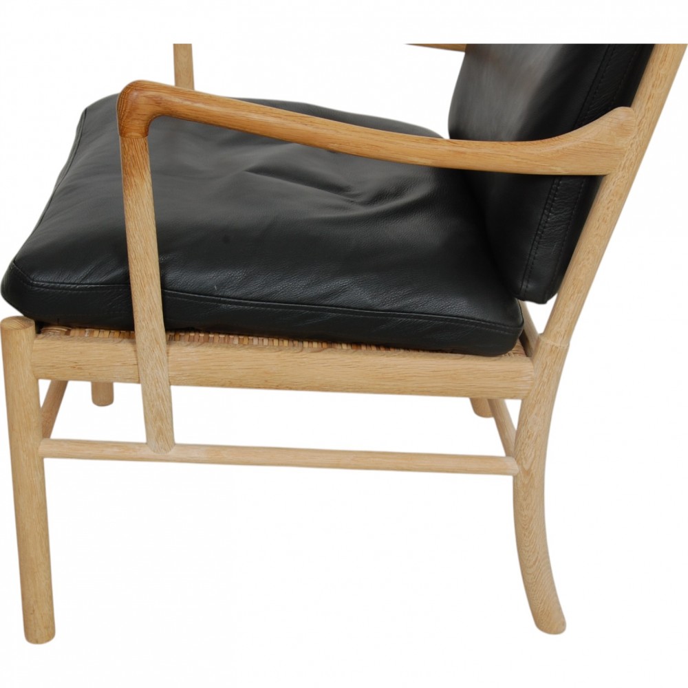 For Sale | Ole Wanscher Colonial chair of oak and black leather"