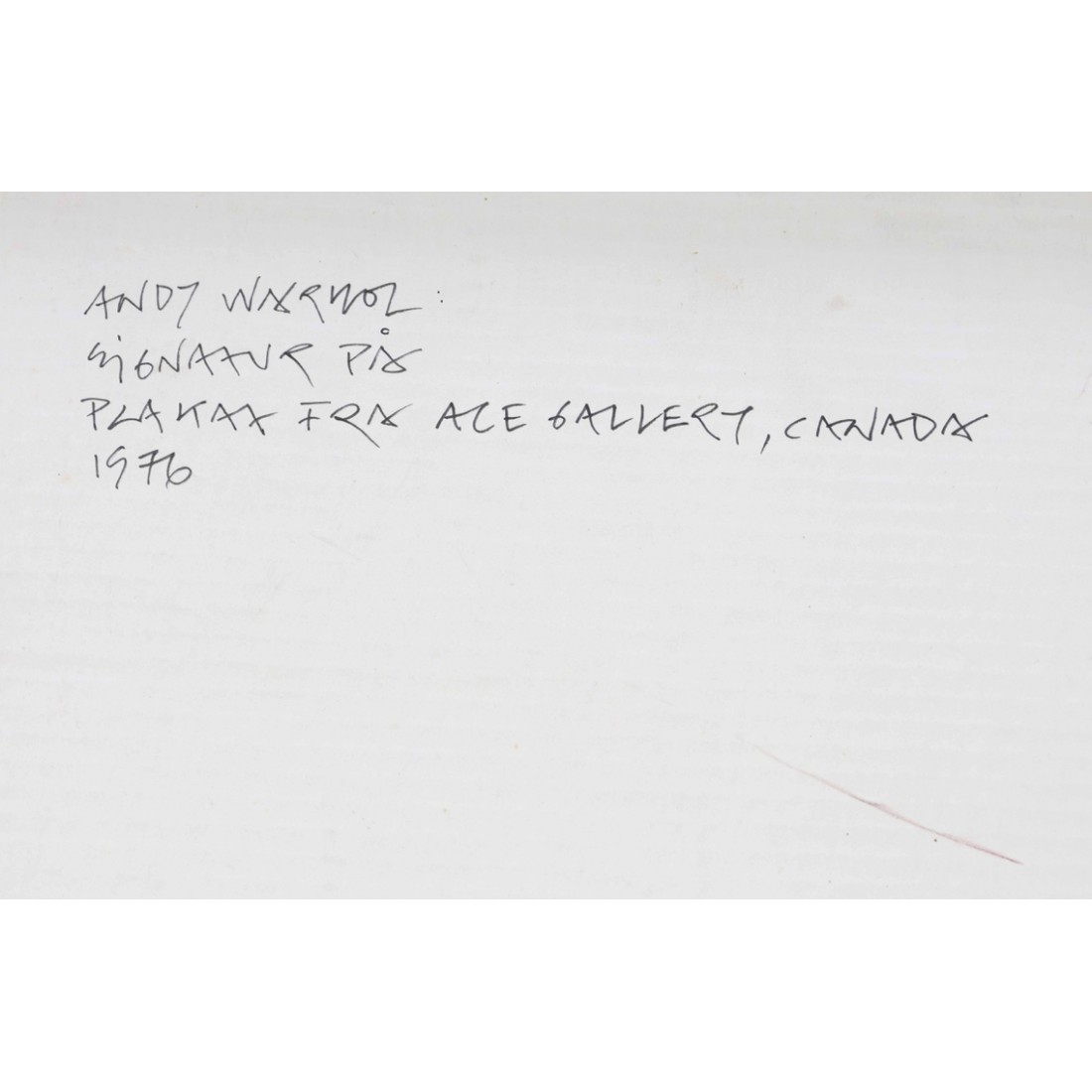 Andy Warhol (1928-1987): Signature