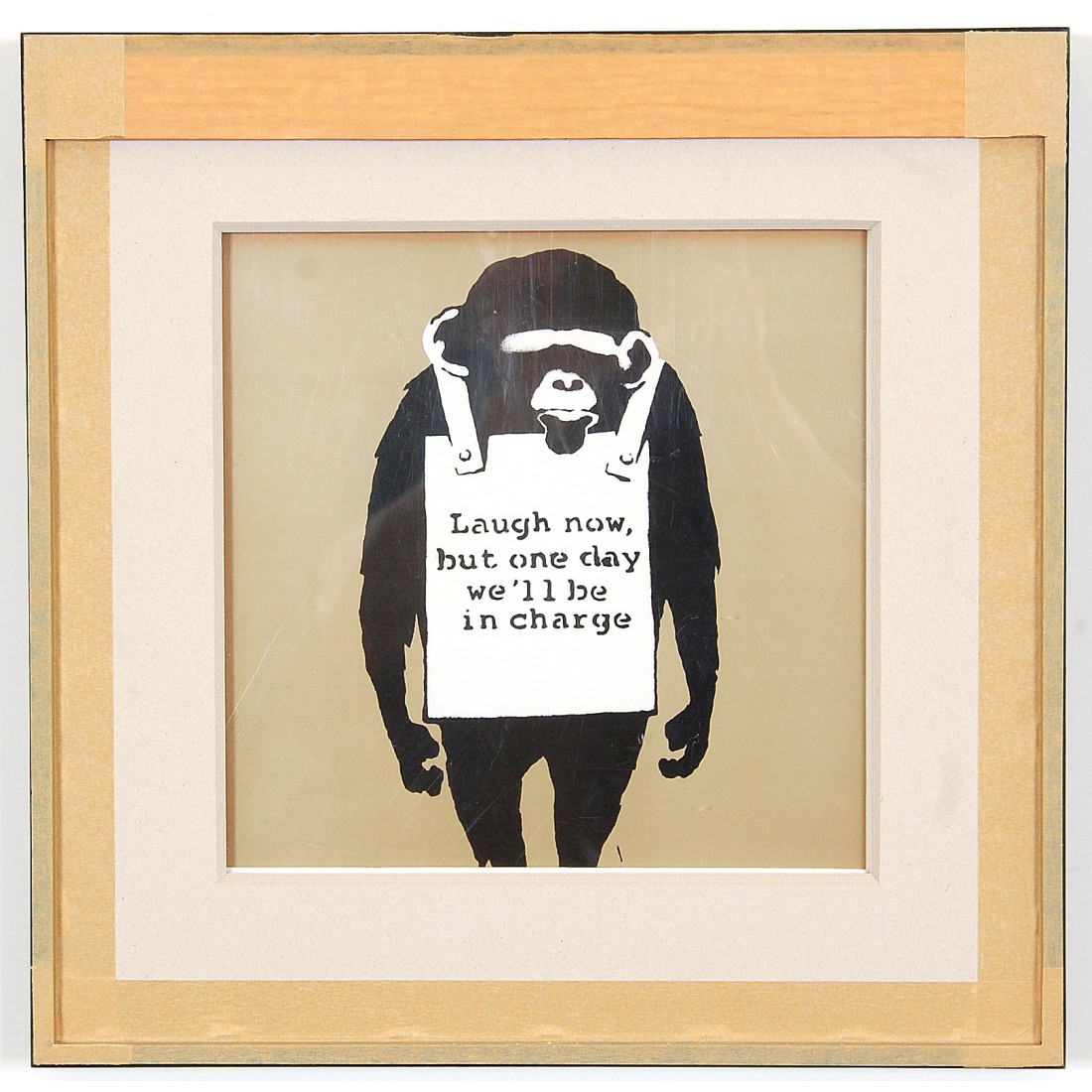 Banksy record cover with LP record: KEEP IT REAL