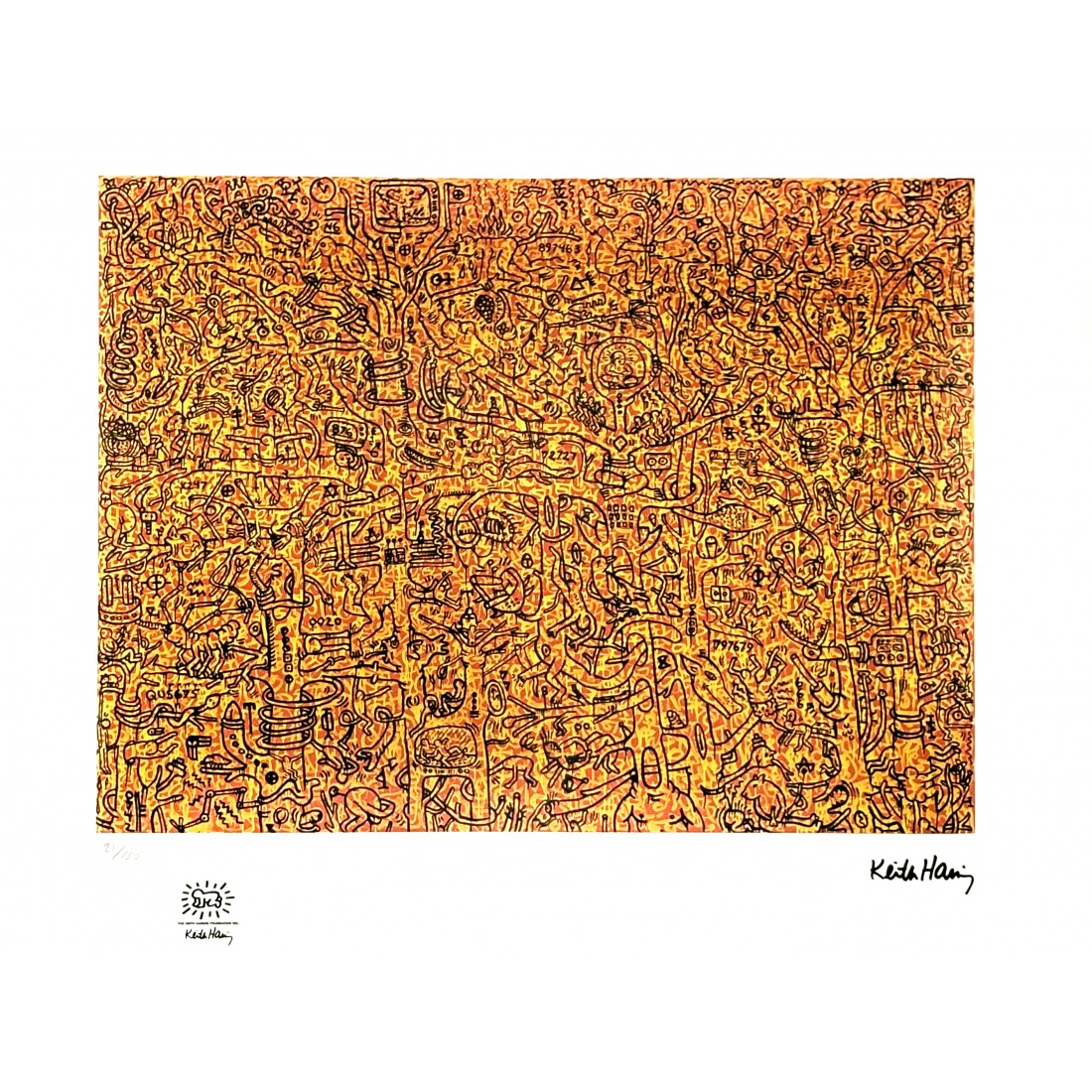 Keith Haring Litografi The Last Rainforest 70x50cm