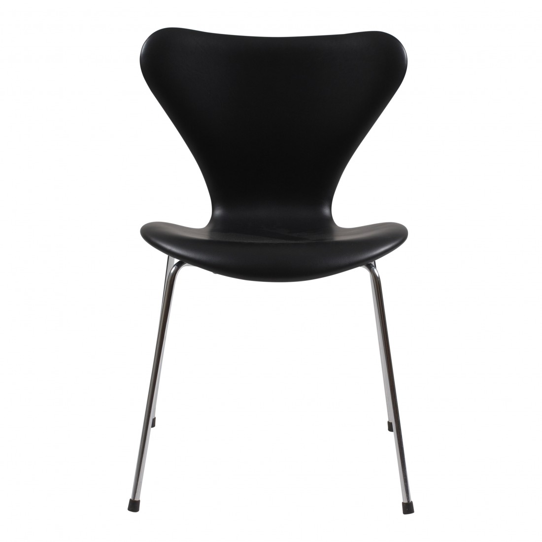 Arne Jacobsen 3107, 7er stol, i sort læder- Gratis levering - Cph-Classic