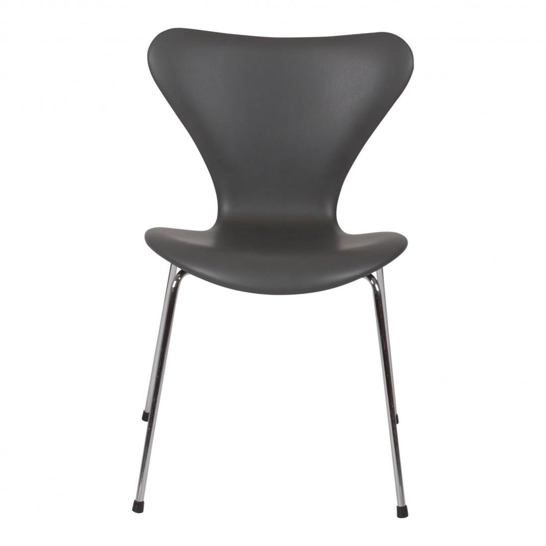 Arne Jacobsen 3107, 7er stol, i mørke grå læder - Gratis levering - Cph ...