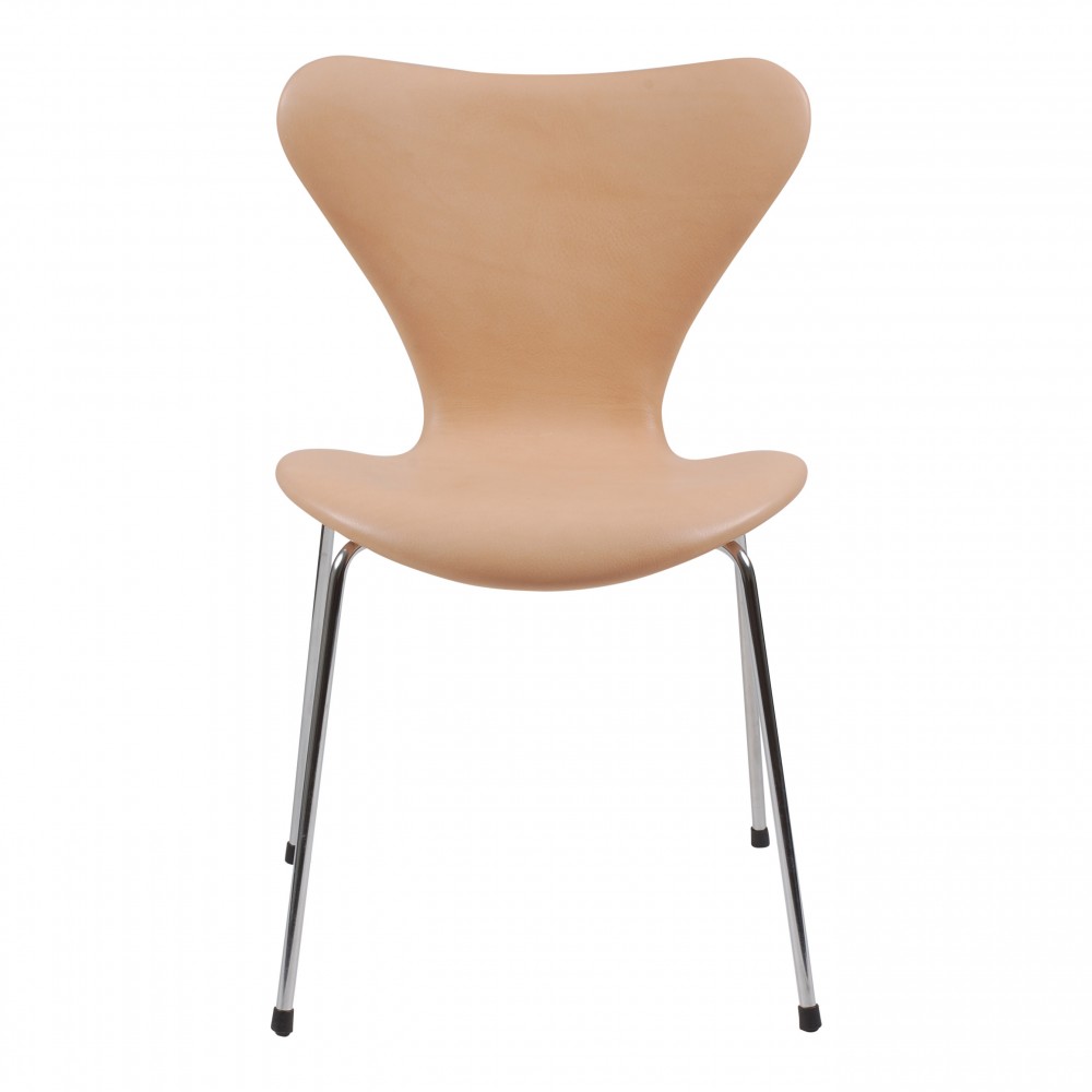 Arne Jacobsen 3107, 7er stol, i natur læder