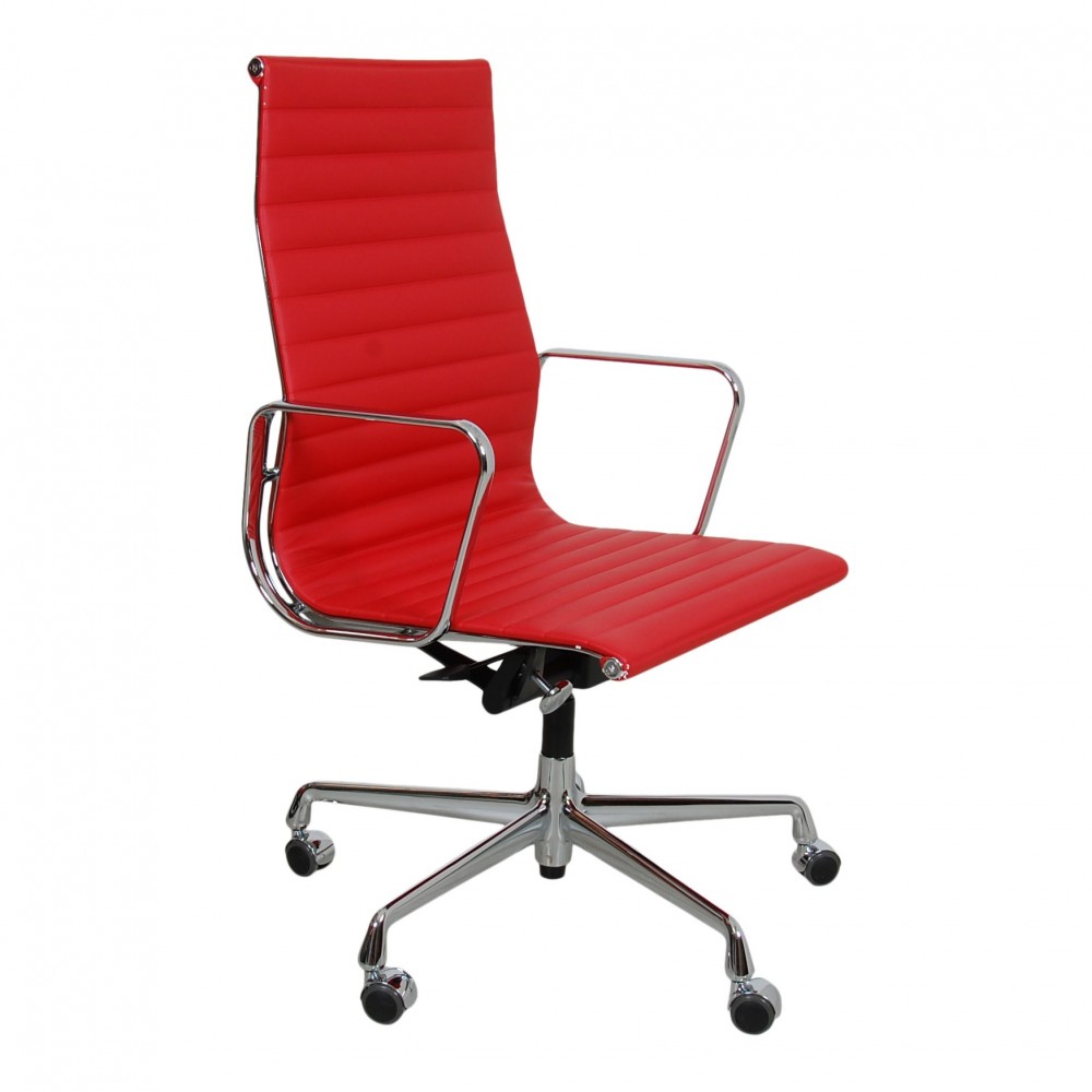 Charles Eames Office chair EA-119 in red leather - CPH-Classic
