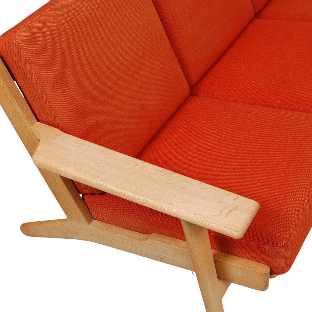 Hans Wegner Ge-290 3-seater sofa with original orange cushions - Cph ...