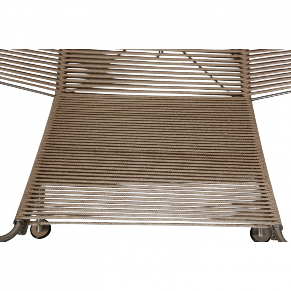 Køb brugt Hans Wegner Flagline stol med nakkepude af natur læder