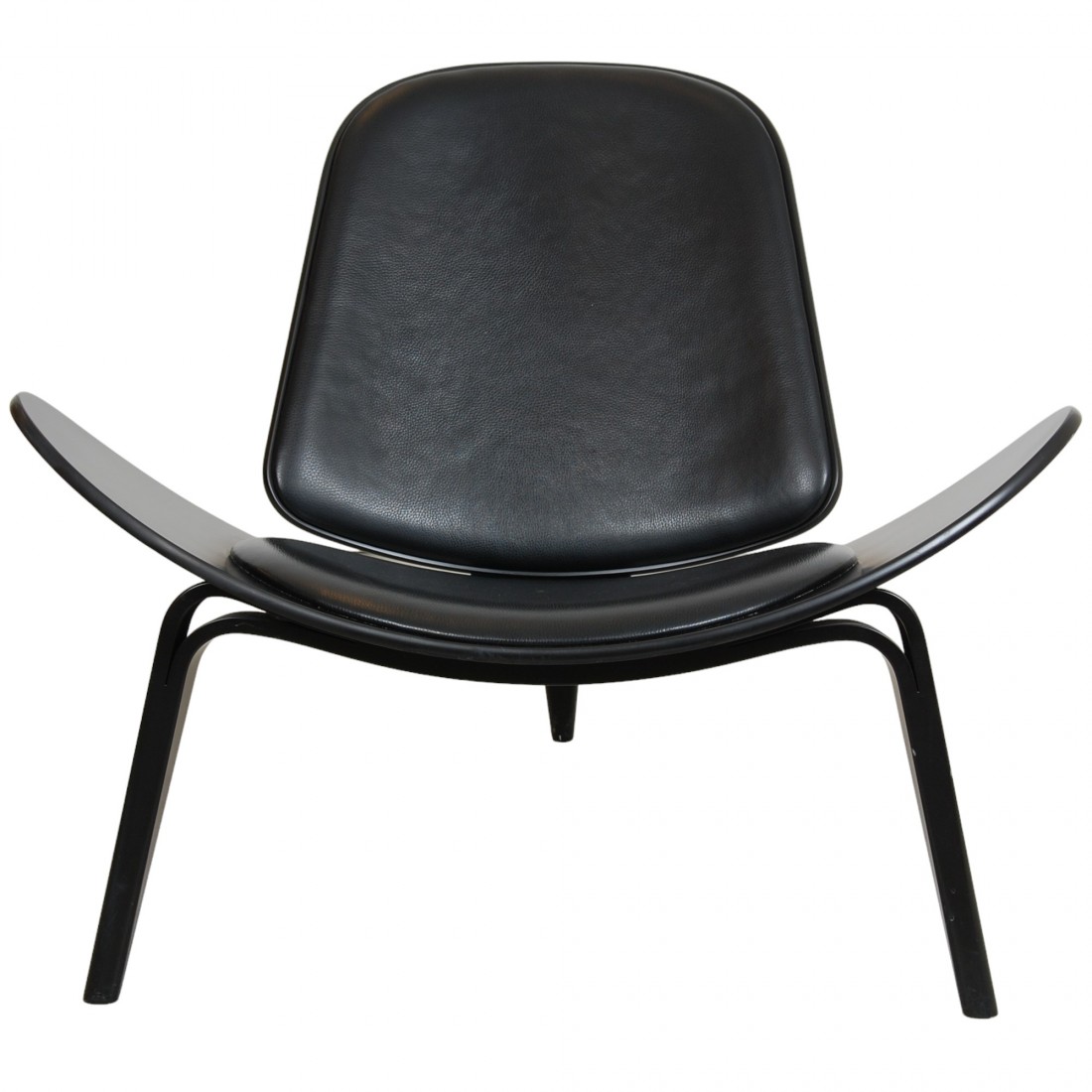 For Sale | Hans Wegner black Shell chair in black leather
