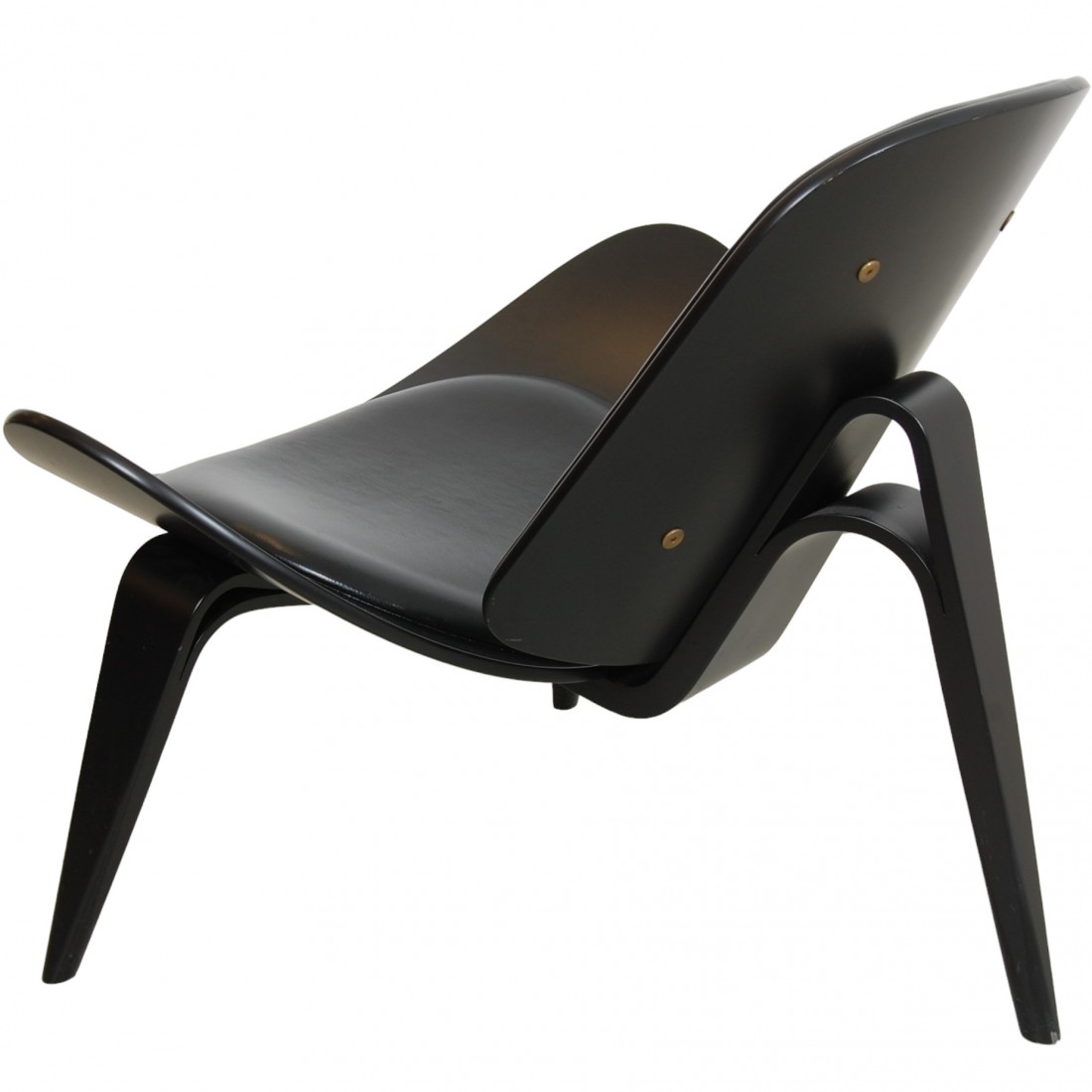 For Sale | Hans Wegner black Shell chair in black leather