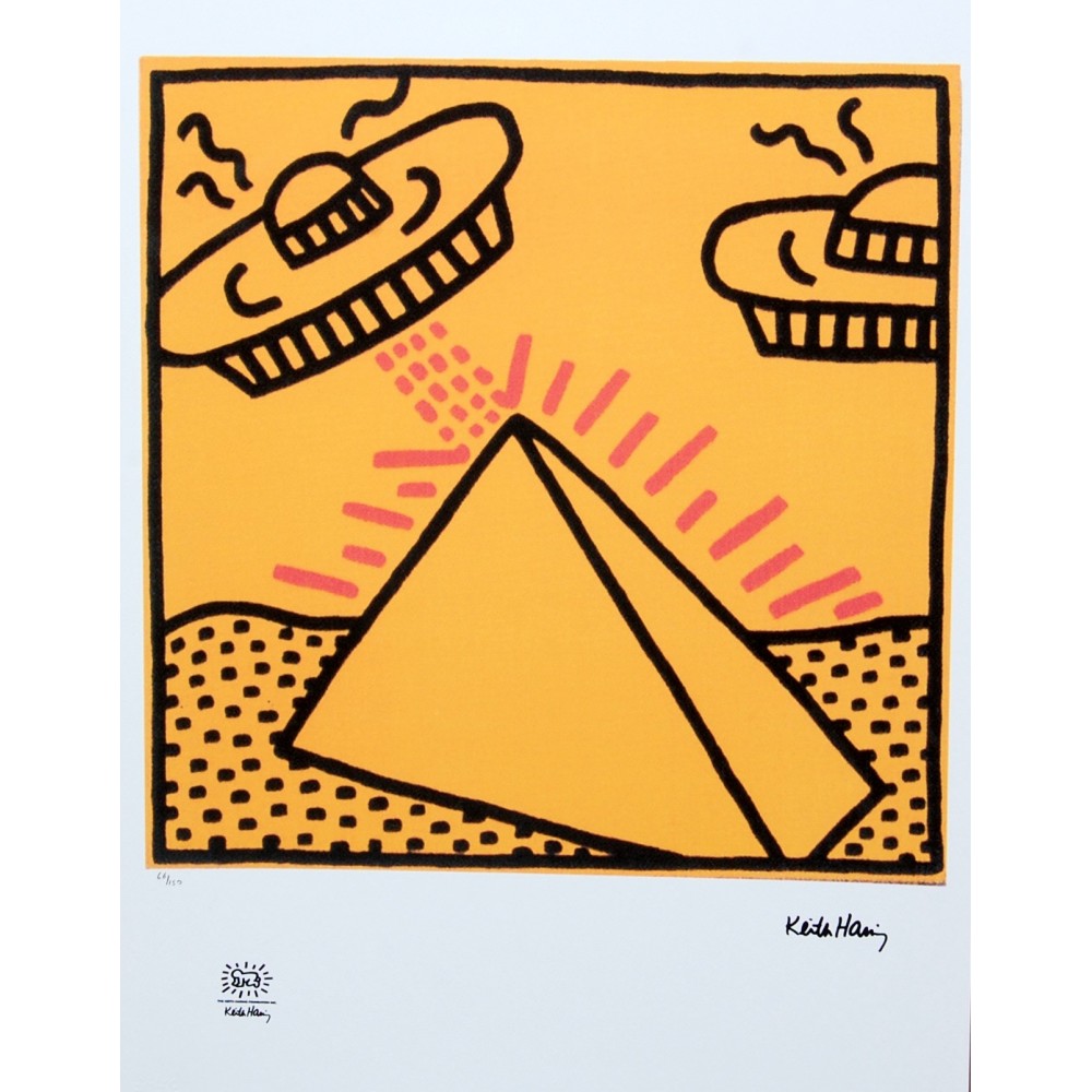 Keith Haring (USA, 1958-1990) "Pop-Art", tryk signeret med logo nr. 66/ ...