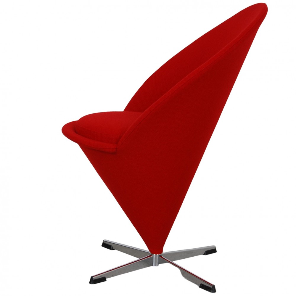 For Sale | Verner Panton Cone chair in red Hallingdal fabric
