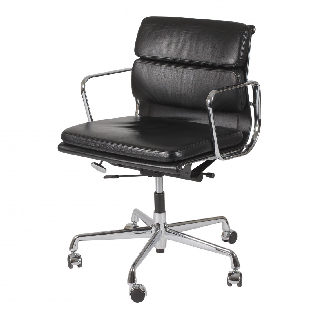 Eames Kontorstol, EA-217, i sort læder ældre model - Cph-Classic
